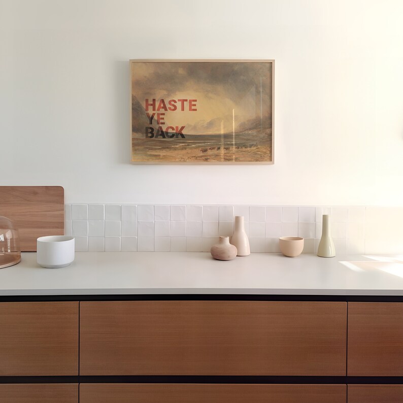 Scotland Glencoe haste Ye Back Art Print Vintage Poster Scottish Saying ...