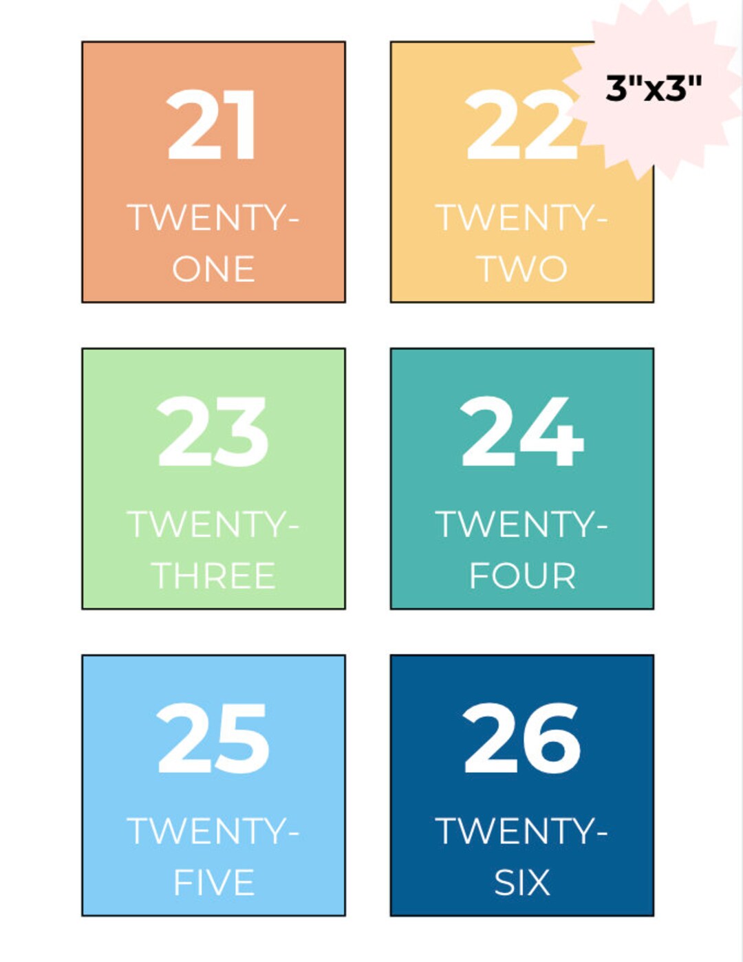 21-40 Numbers Flashcards, Preschool Counting Flashcards, Number Cards ...