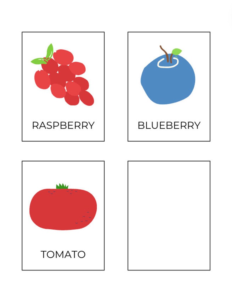 15 Fruit Flashcards, Montessori Flashcards, Pre-school Flashcards ...