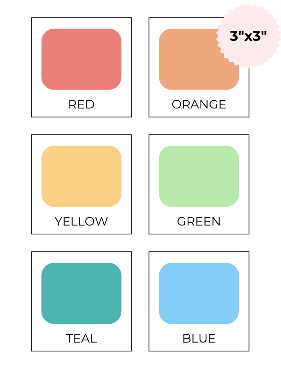 15 Color Cards, Montessori Flashcards, Pre-school Cards, Educational ...