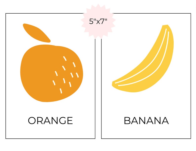 15 Fruit Flashcards, Montessori Flashcards, Pre-school Flashcards ...