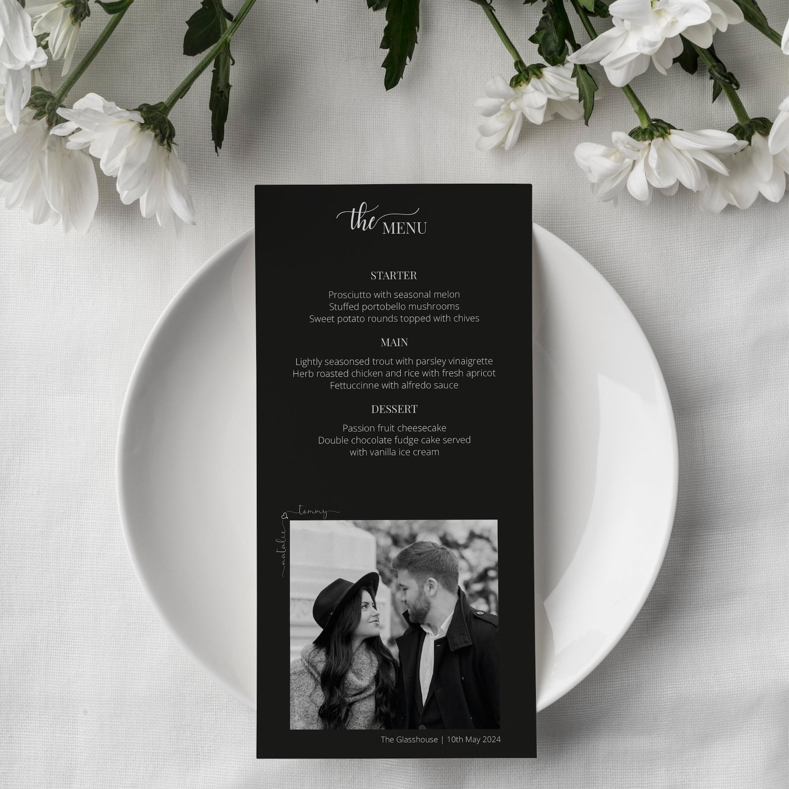 Printed Wedding Menu, Luxury Wedding Menu, Bride and Groom Photo Menu ...