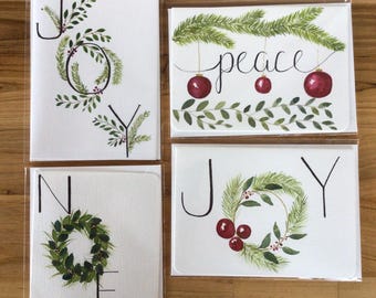 Custom Hand Painted Watercolor Christmas Card. - Etsy