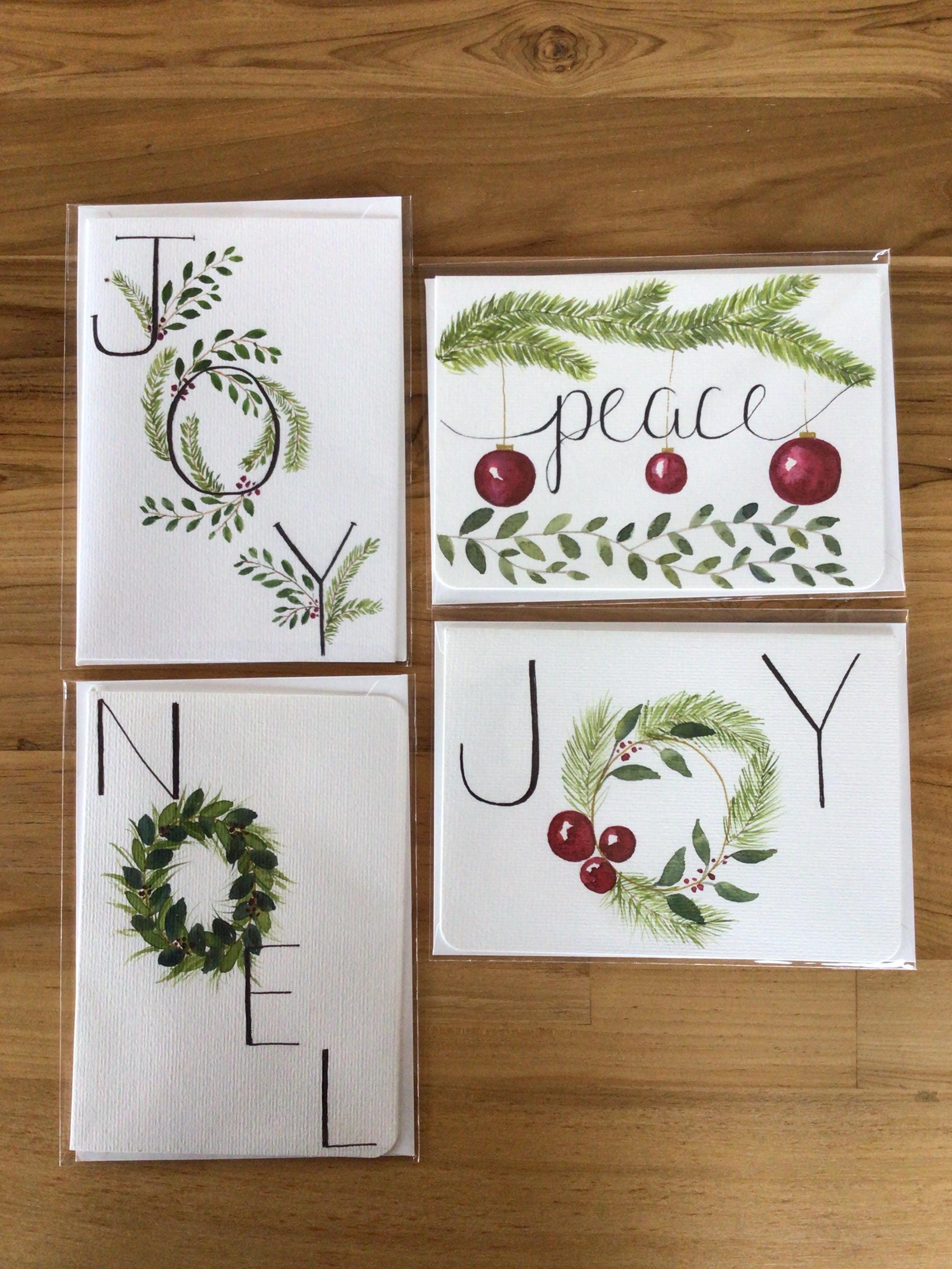 Custom Hand Painted Watercolor Christmas Card. - Etsy