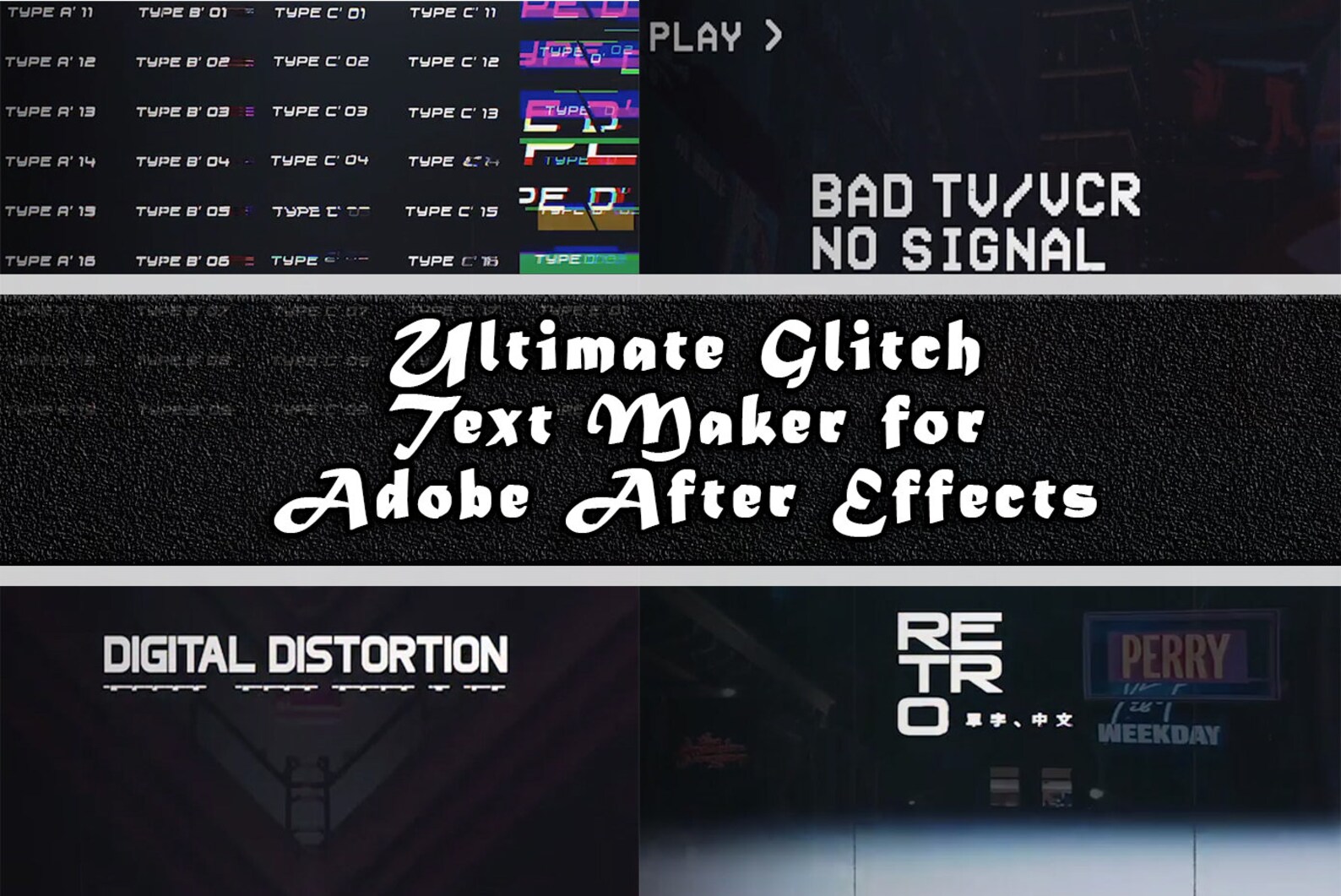 Ultimate Glitch Animation Transition Text Maker for Adobe After Effects ...
