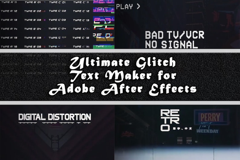 Ultimate Glitch Animation Transition Text Maker for Adobe After Effects ...