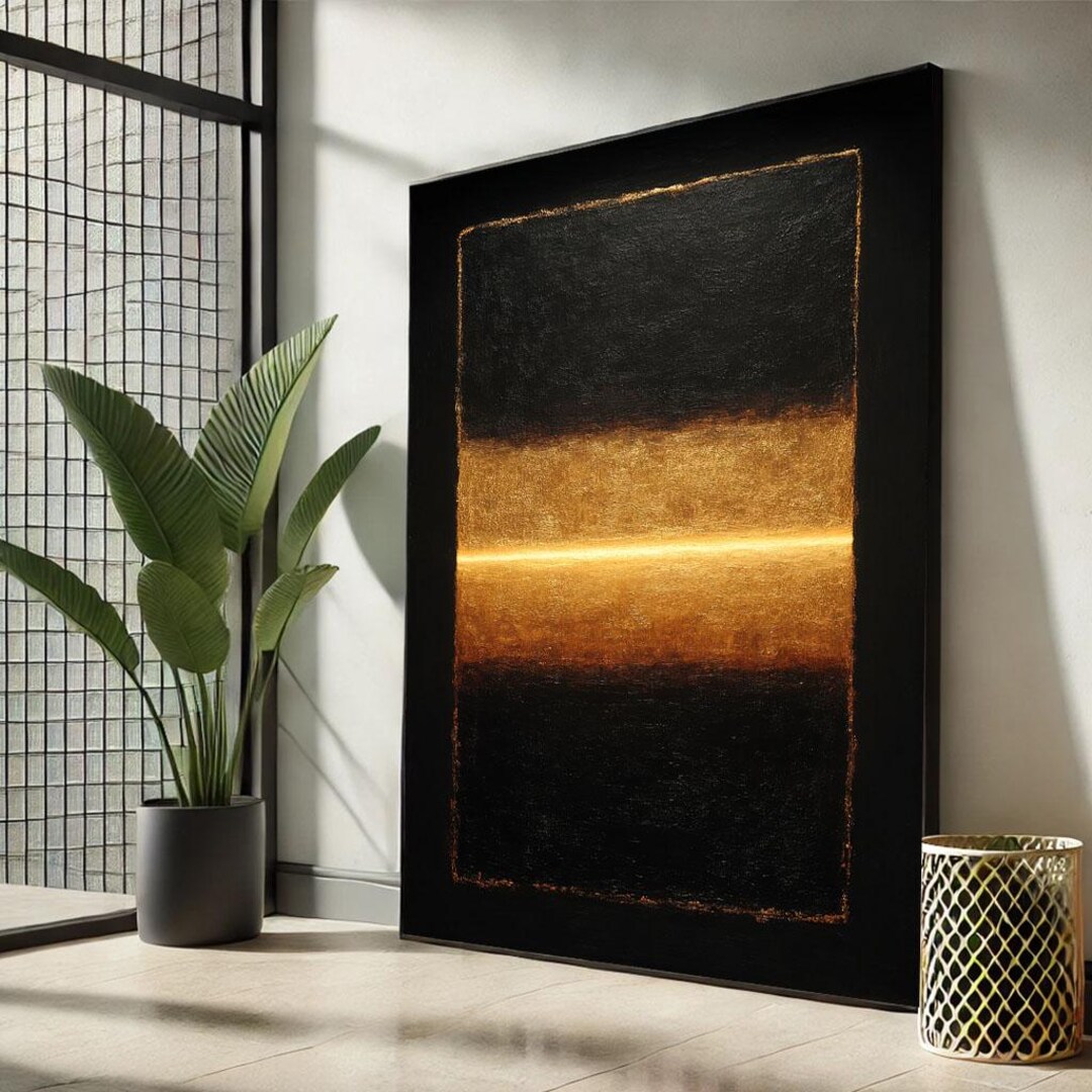 Mark Rothko Inspired Black and Gold Canvas Bold Color Field Painting ...