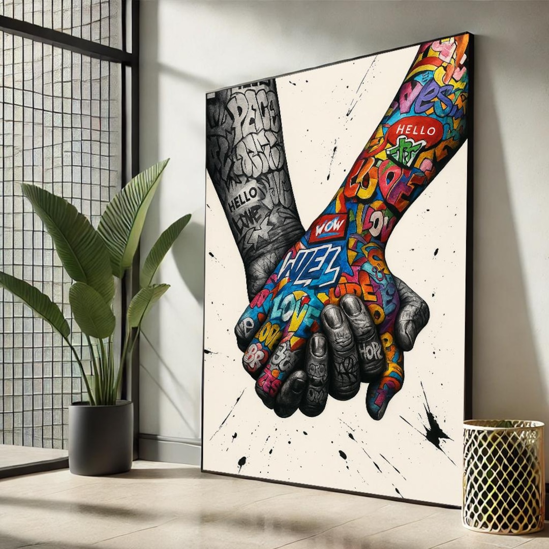 Graffiti Hands Canvas, Urban Love Art Print, Modern Home Decor - Etsy