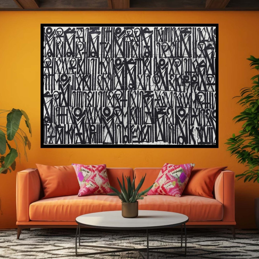 Abstract Retna Wall Art Graffiti American Black & White Reproduction ...