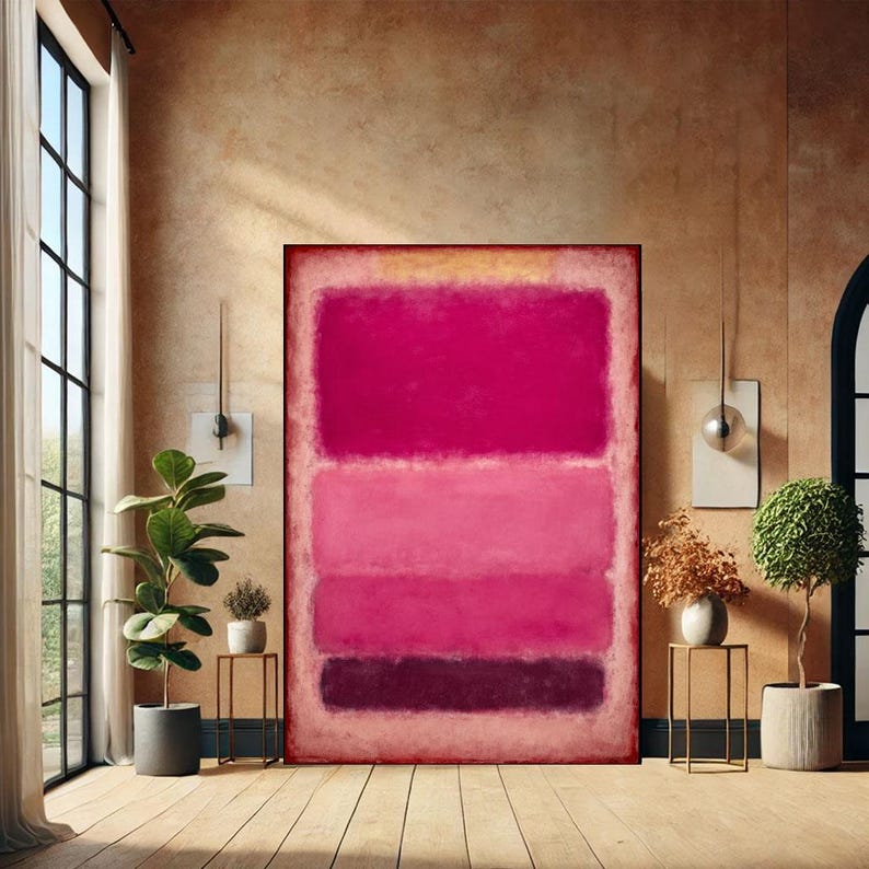 Mark Rothko Inspired Pink Canvas Deep and Bright Pink Tones Abstract ...