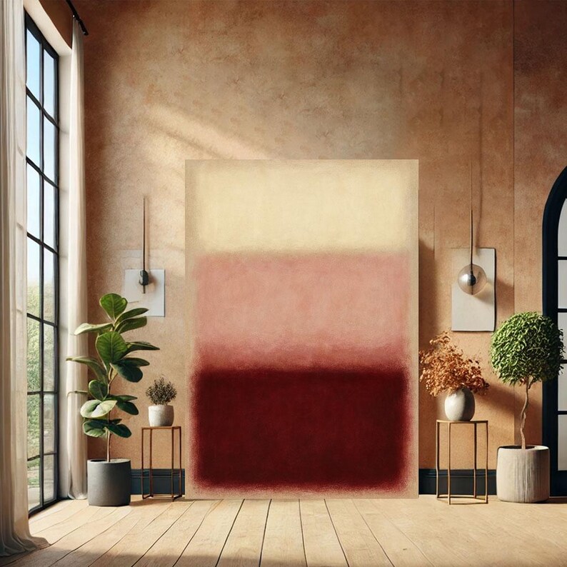 Mark Rothko Inspired Red and Beige Canvas Bold Color Field Painting for ...