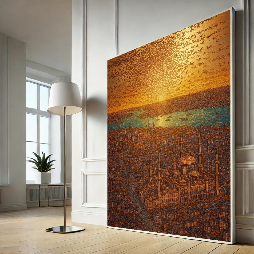 Majestic Istanbul Skyline Canvas Wall Art Print | Vibrant Sunset Living ...