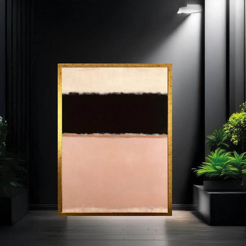Mark Rothko Black Beige Canvas Wall Art Print Elegant Living Room Decor ...