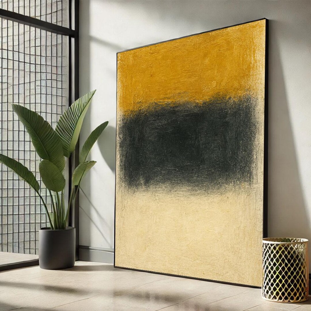 Rothko Style Yellow and Black Canvas Wall Art Print Abstract Minimalist ...