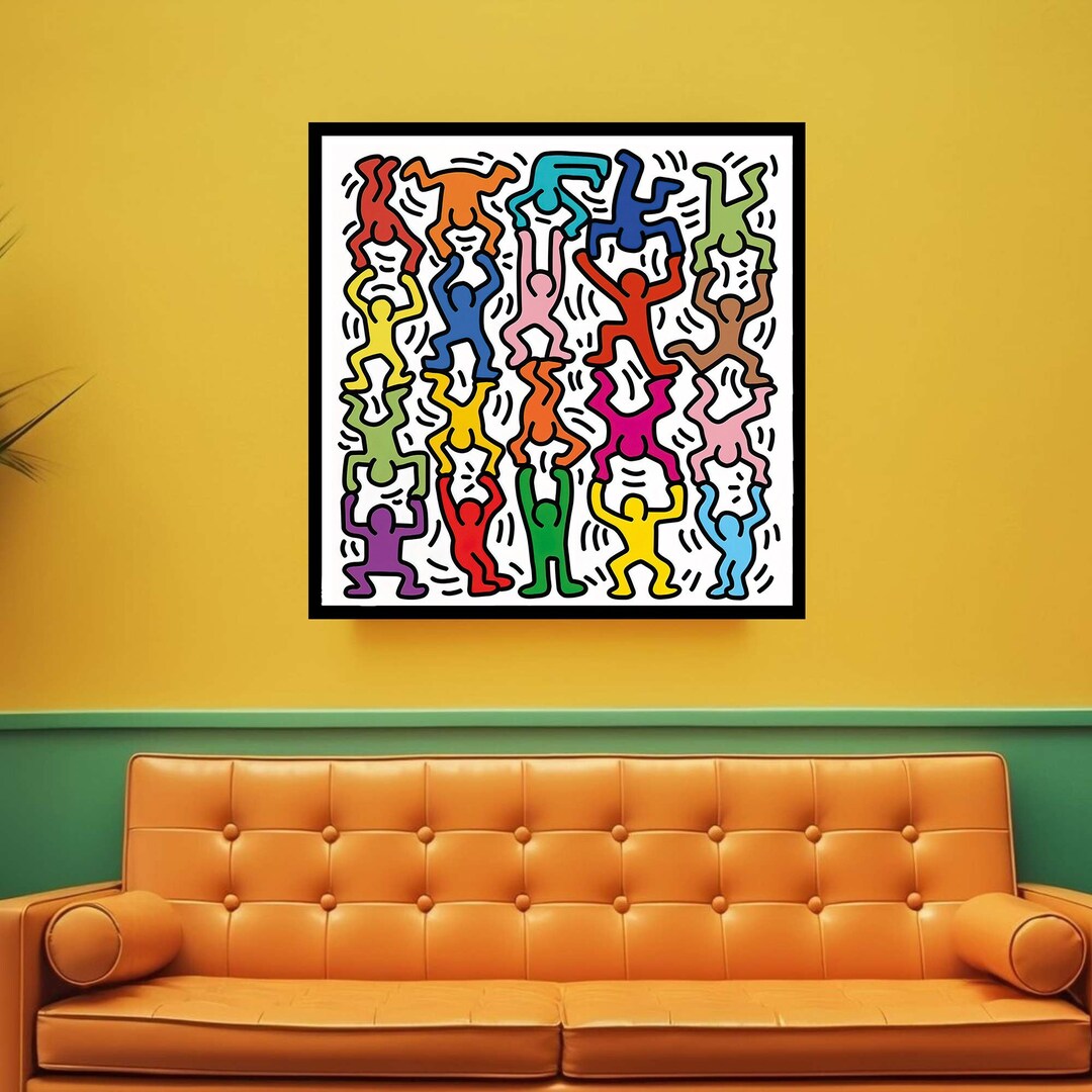 Keith Haring Artwork, Abstract Wall Art, Graffiti Print, Street Modern ...