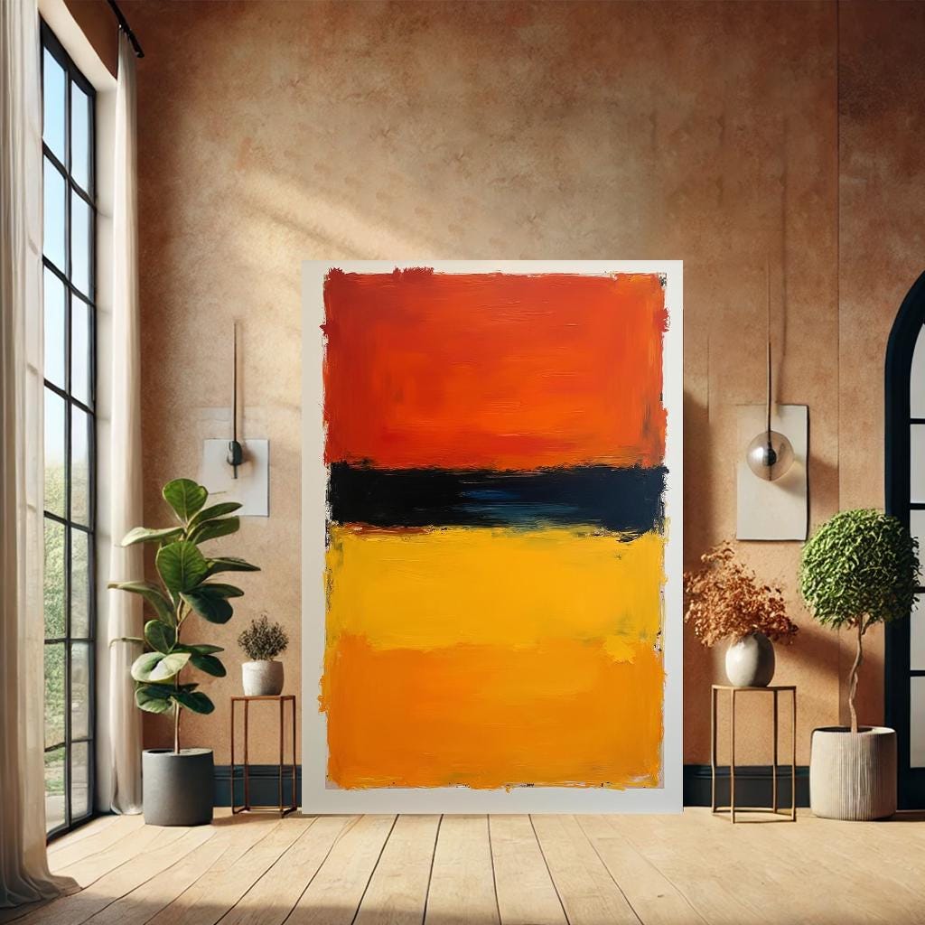 Mark Rothko Red Orange Yellow Abstract Canvas, , Color Field Art Print ...
