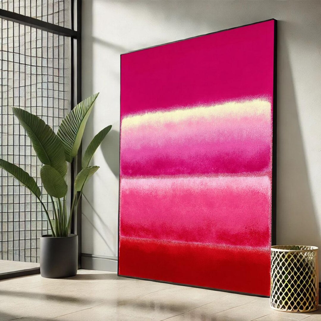 Rothko Style Canvas Painting, Red Pink Color Field Art - Etsy