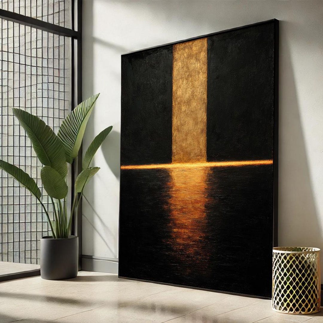 Rothko Inspired Black and Gold Canvas Art Print - Etsy