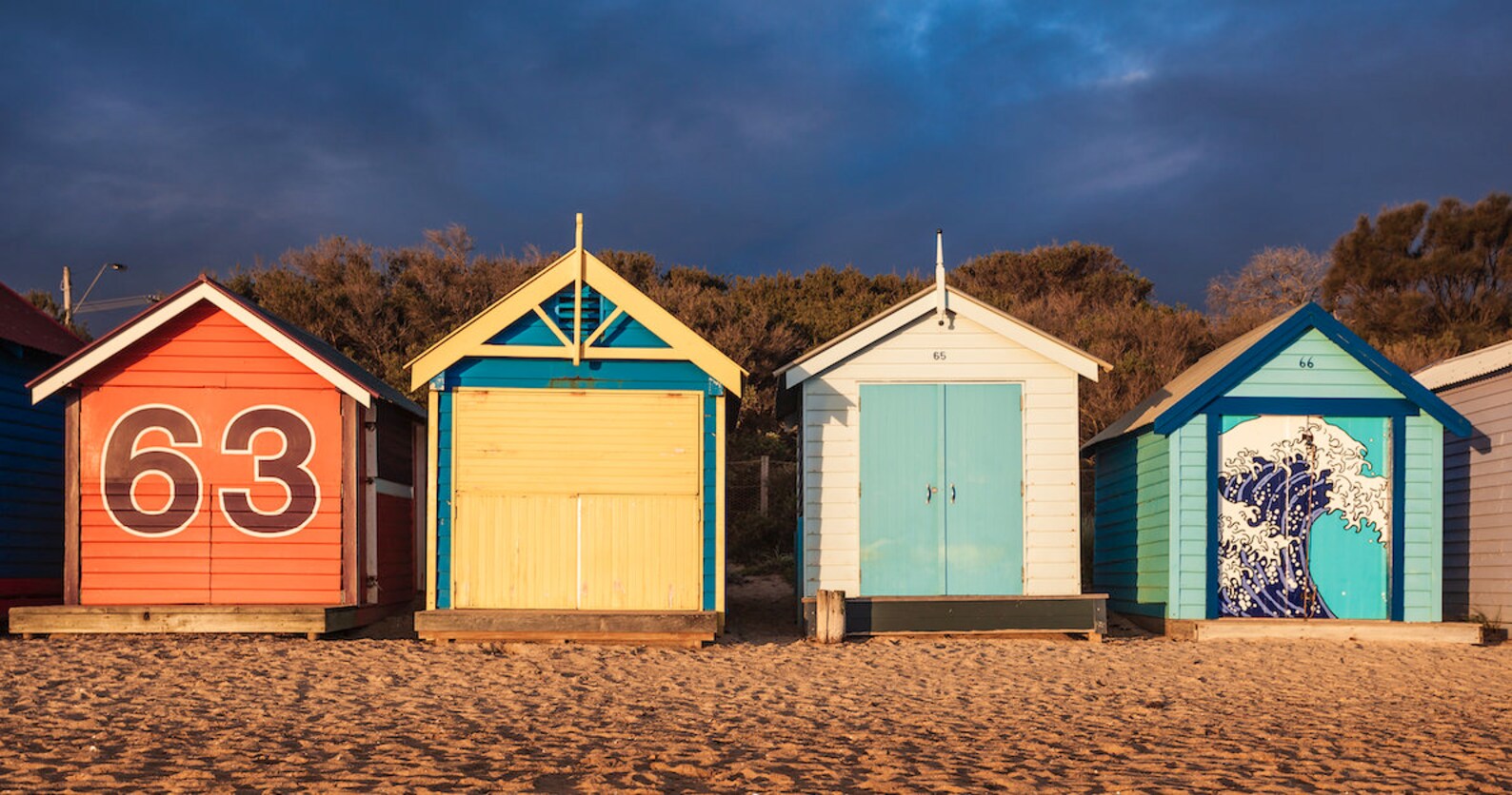 Brighton Beach Bathing Boxes, Colors, Sand, Sunset, Wall Art - Etsy