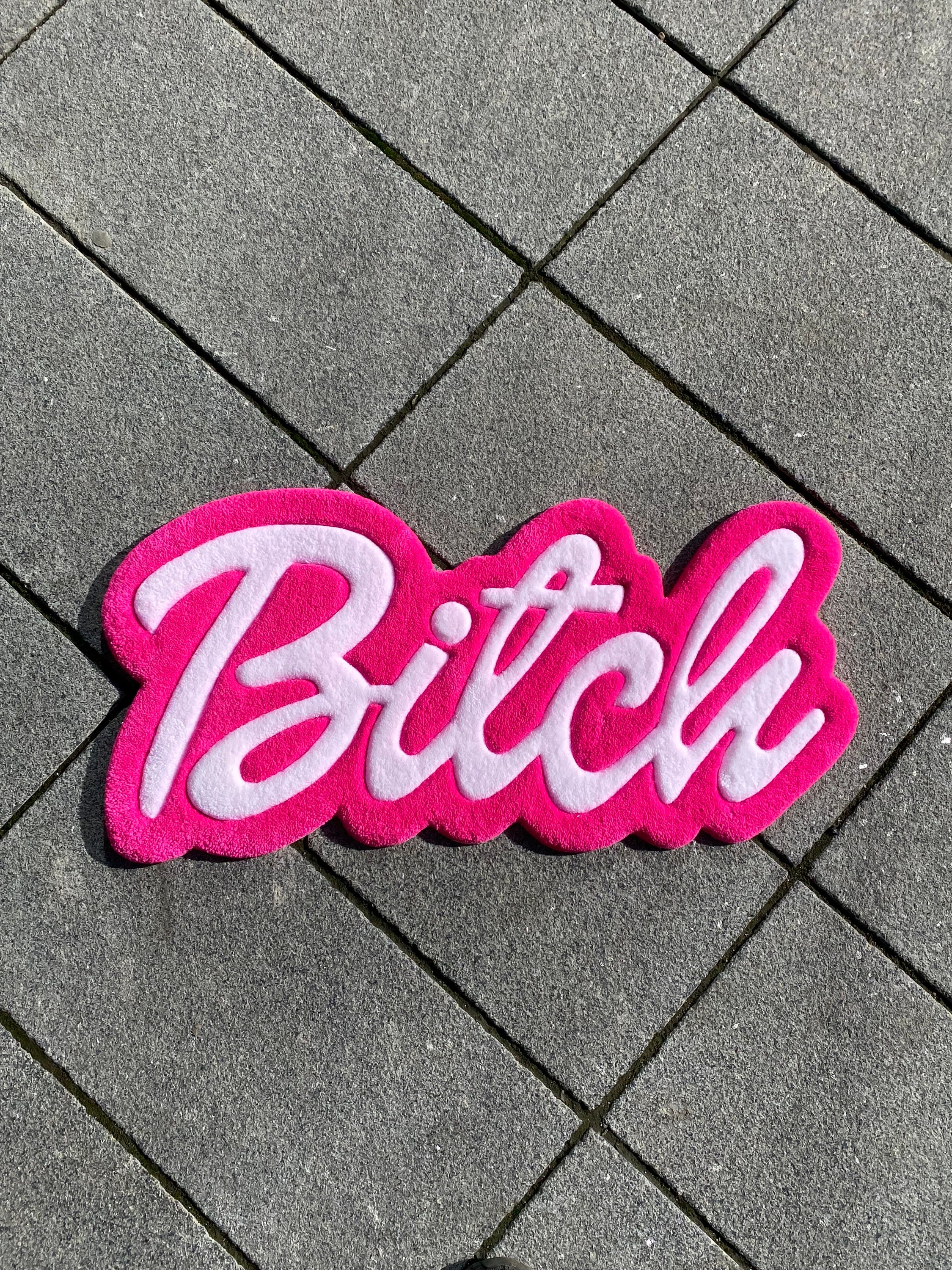 Tufted Pink Rug: Novelty Word Art Decor - Etsy