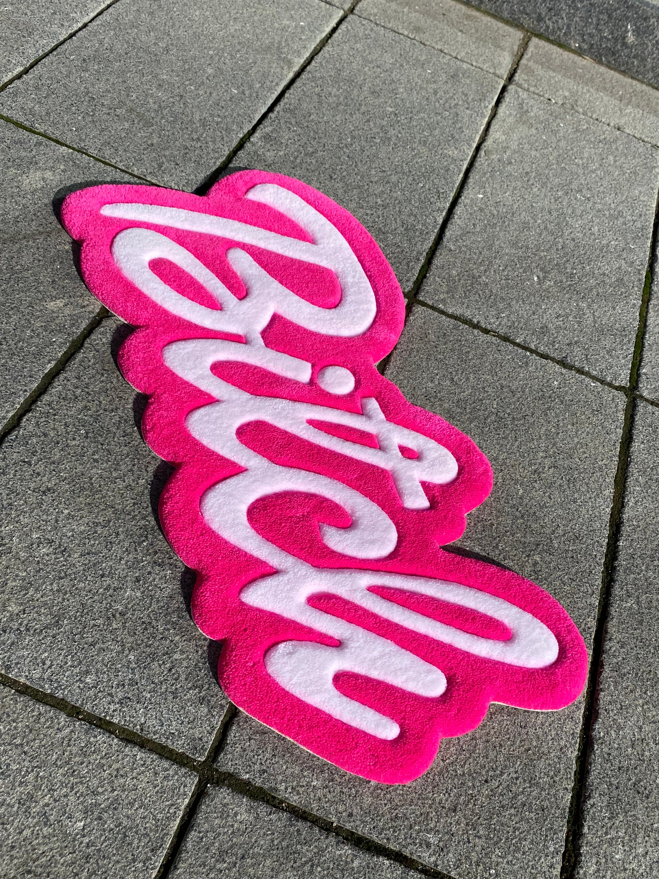 Tufted Pink Rug: Novelty Word Art Decor - Etsy