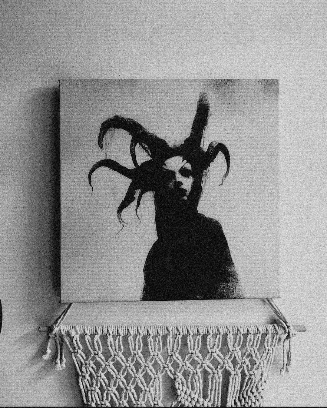 Tragic Muse - Surreal Gothic Canvas Print | Dark Aesthetic Wall Art ...