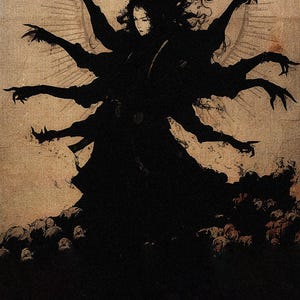 Kami Spirit Wall Tapestry – Wood Hanging Japanese Vintage Art – Dark ...