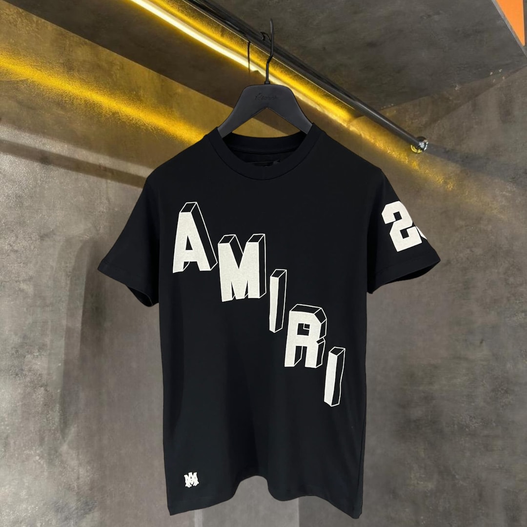 Amiri T-shirt, Letter Print AMIRI Tee, Vintage Amiri Look Logo Shirt ...
