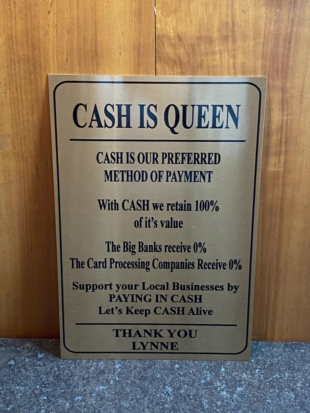 Personalised CASH IS QUEEN Metal Sign: Business Decor Shop Work Take ...