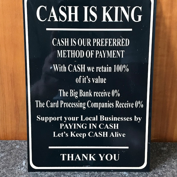 Cash is King Sign - Etsy