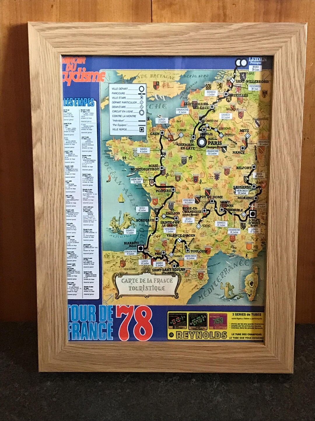 1978 Tour De France Route Map Print: Vintage Cycling Art - Etsy