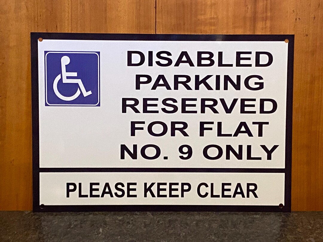 Personalized Disabled Reserved Parking Sign: Custom ANY TEXT Metal ...