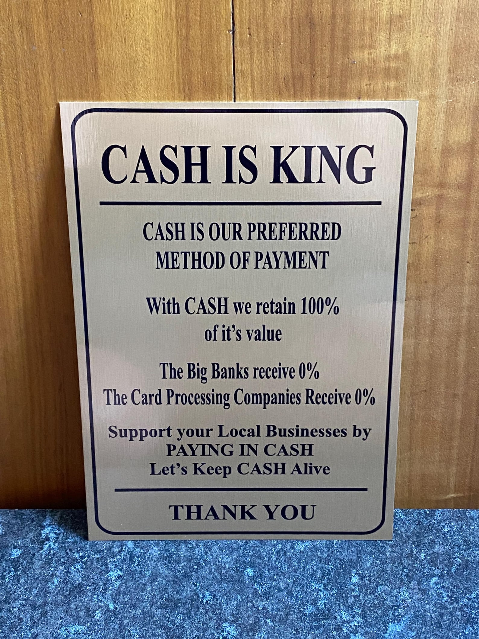 CASH IS KING, Printed Metal Signs, A4 A5, Shop, Wall Art, Man Cave ...