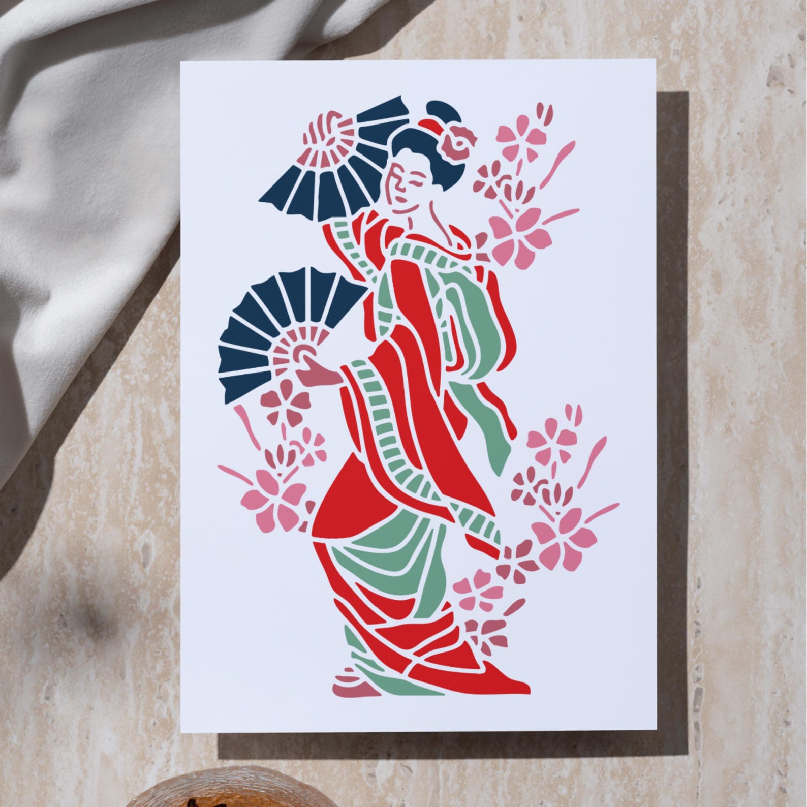Japanese Geisha Stencil (many Sizes) - Etsy