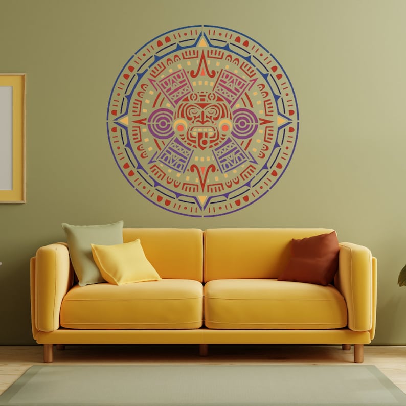 Mayan Calendar Stencil - Aztec Large Wall Stencil (many Sizes) - Etsy