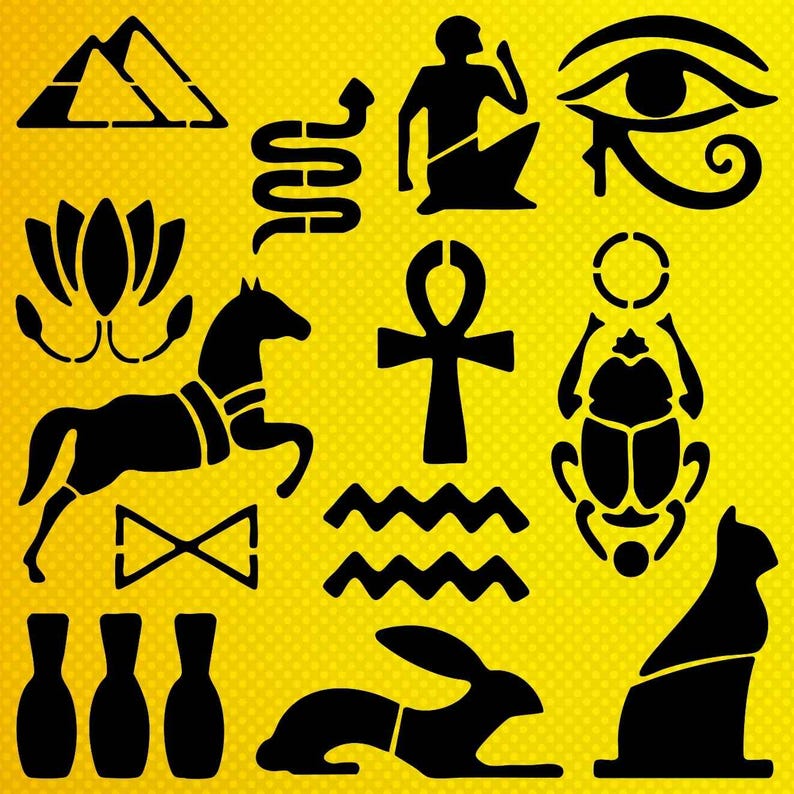 Ancient Egyptian Symbols Stencil (many Sizes) - Etsy Canada
