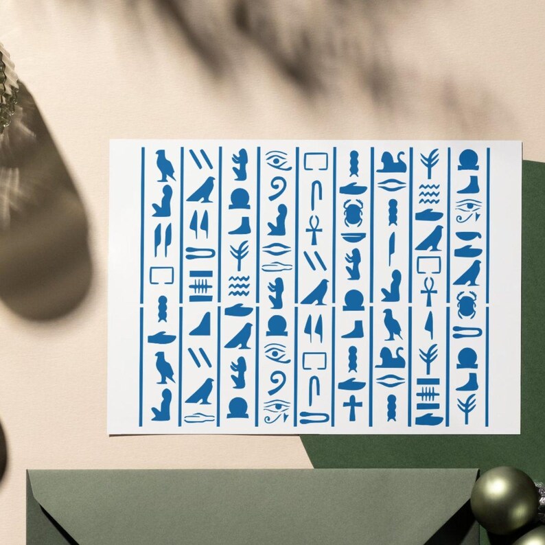 Ancient Egyptian Hieroglyph Patterns Stencil (many Sizes) - Etsy