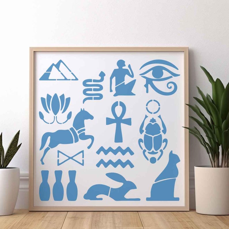 Ancient Egyptian Symbols Stencil (many Sizes) - Etsy