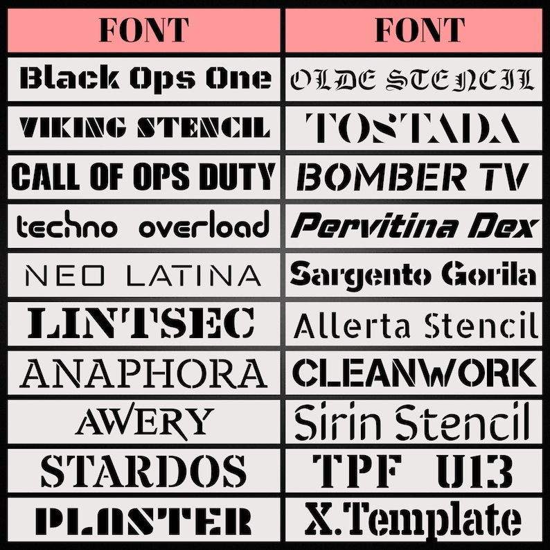 Custom Stencil, Stencils Personalized Custom Text, Custom Word Stencils ...