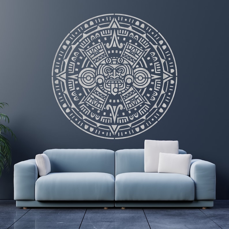 Mayan Calendar Stencil - Aztec Large Wall Stencil (many Sizes) - Etsy