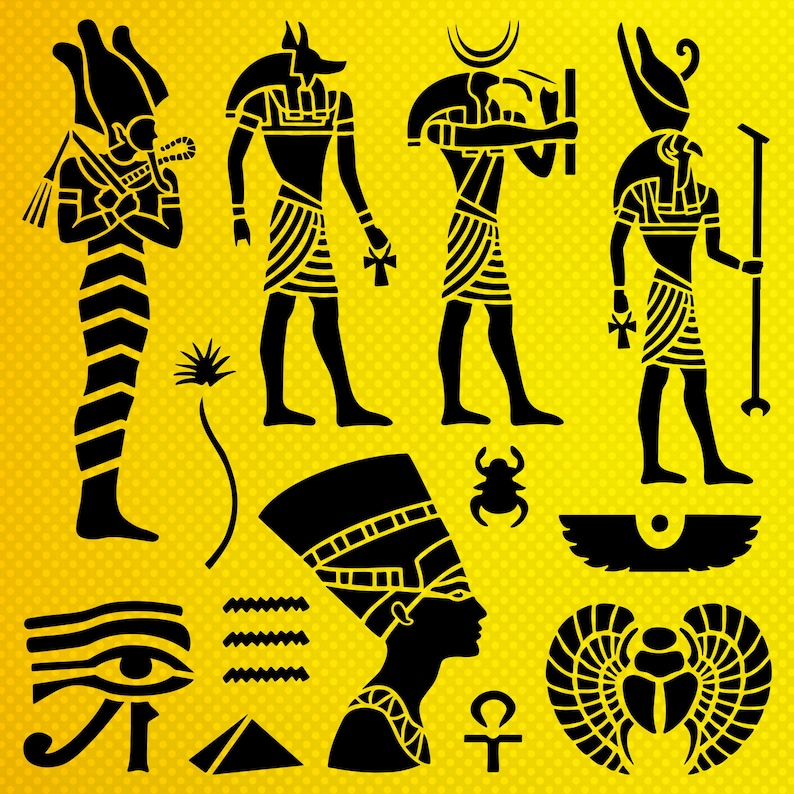 Ancient Egyptian Symbols Stencil Many Sizes Etsy