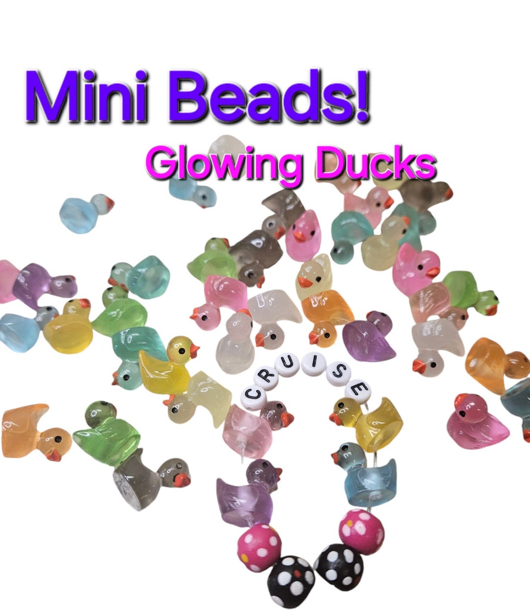 Mini Glowing Duck Beads: Cruising Jewelry, Keychain, Party Favors - Etsy