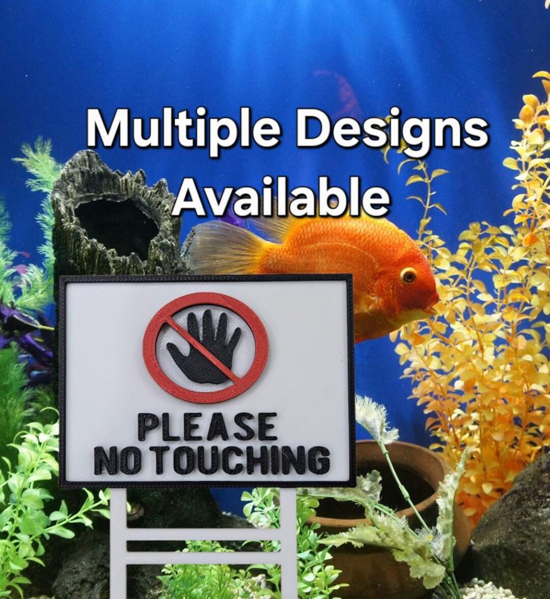 No Touching Aquarium Sign: No Tapping Fish Tank Decor - Etsy