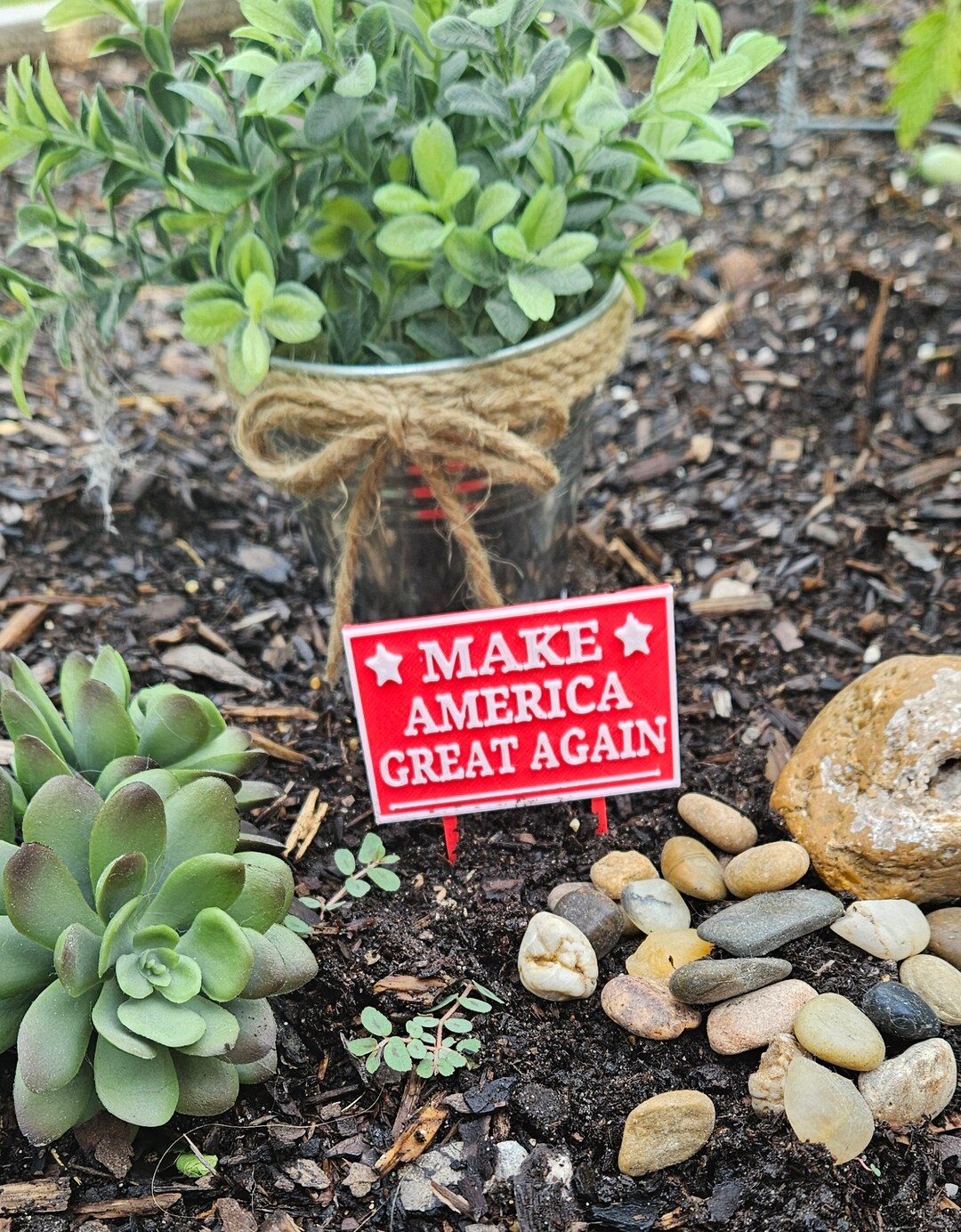 Garden Decor MAGA Sign Make America Great Again Plant Decor Mini Sign ...