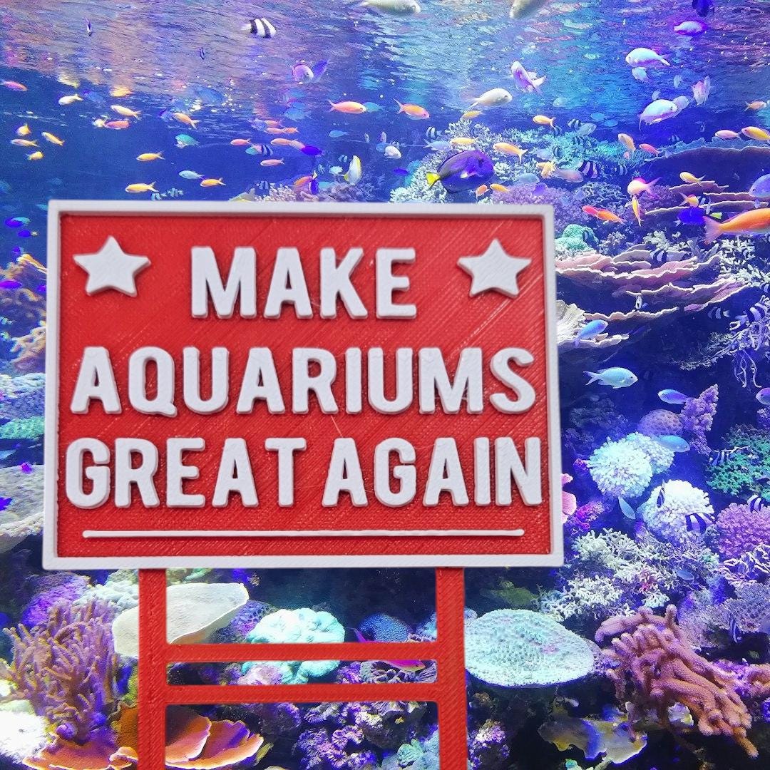 Aquarium Decor MAGA Make Aquariums Great Again Sign Decor Fish Tank or ...