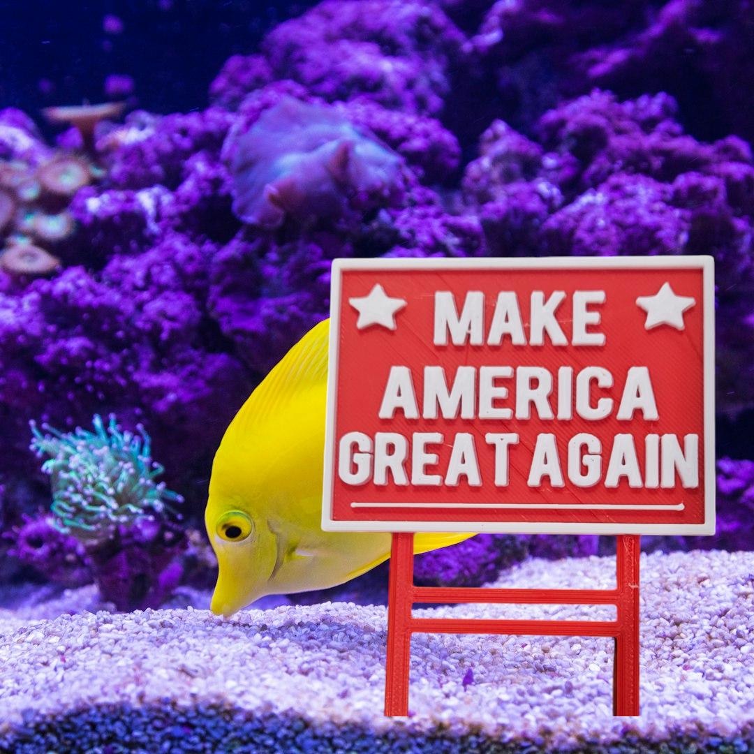 Aquarium Decor MAGA Make America Great Again Sign Decor for Fish Tank ...