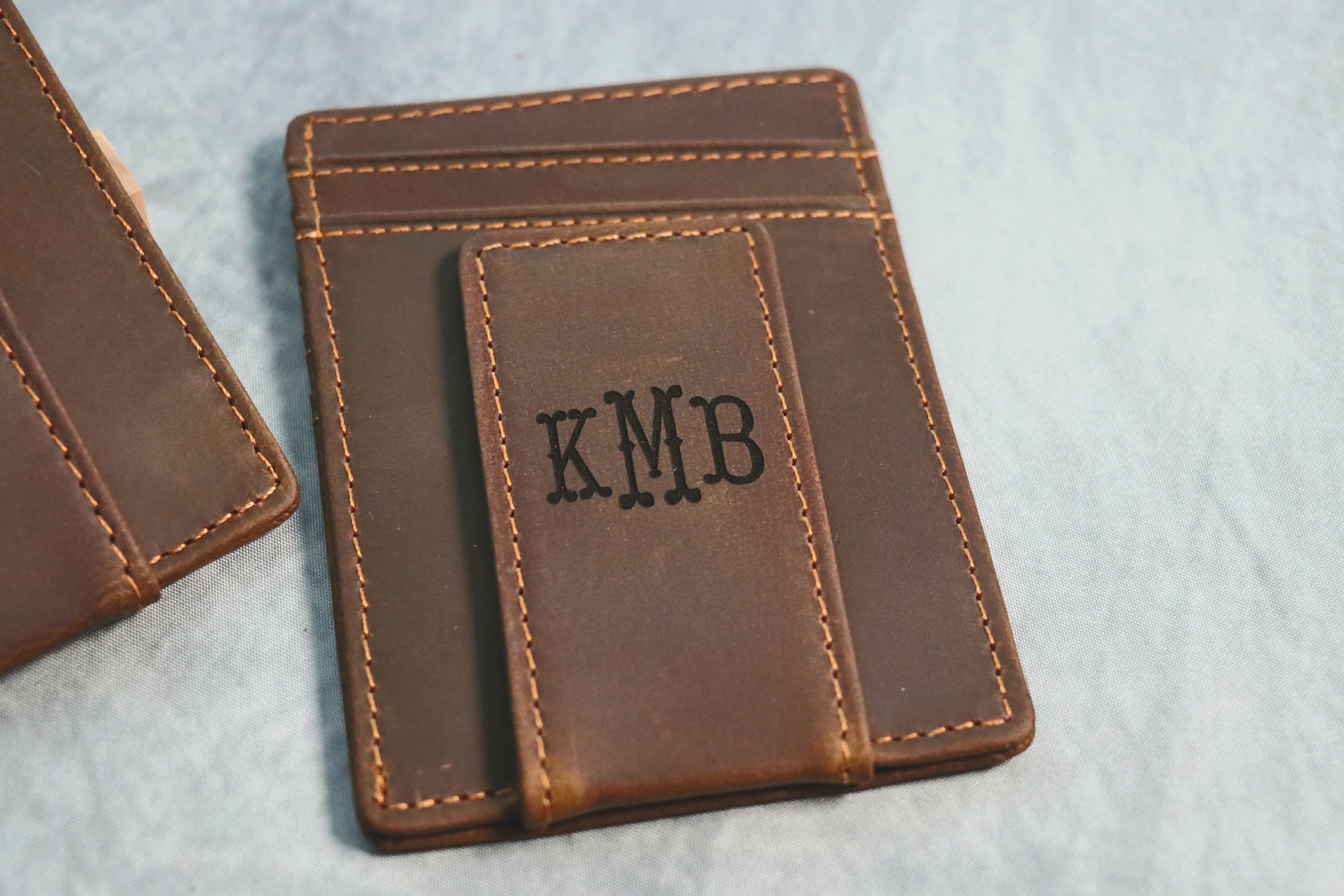Genuine Leather Magnetic Money Clip With Personalized Engraving ...