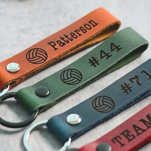 Football Personalized Keychain / Keyring / Bag Tag / Name Tag - Leather ...