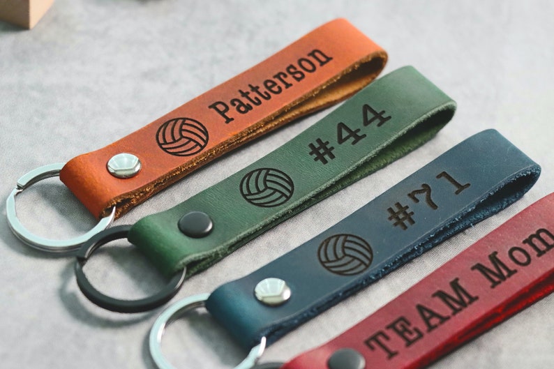 Football Personalized Keychain / Keyring / Bag Tag / Name Tag - Leather ...