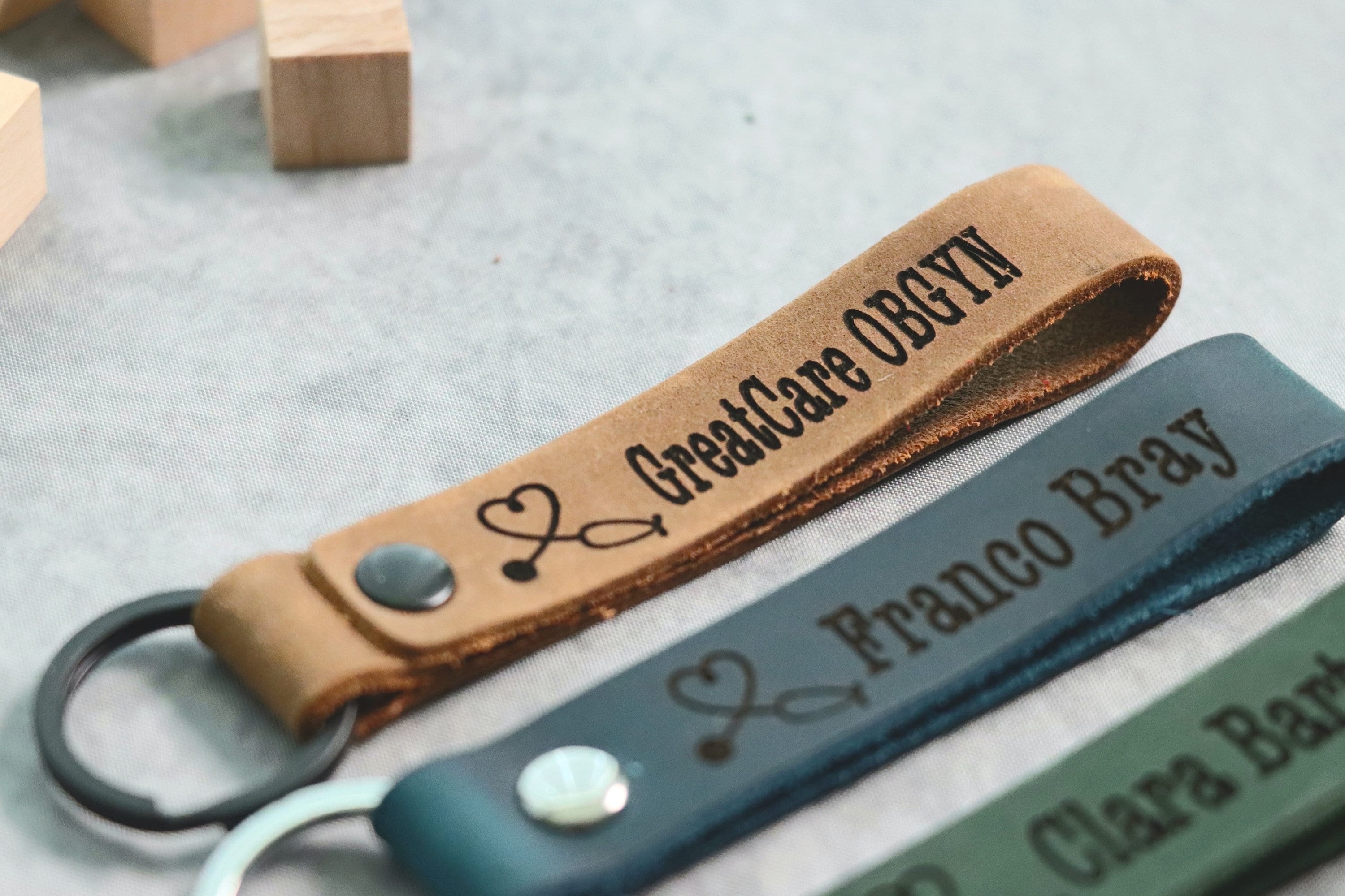 Corporate Gifts for Employees, Personalized Keychain, Leather Keychain ...